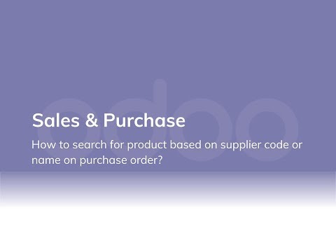 How to search for product based on supplier code or name on purchase ...